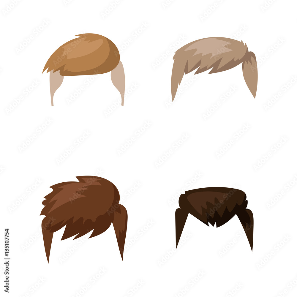 Hairstyle beard and hair face cut mask flat cartoon vector. Stock ...