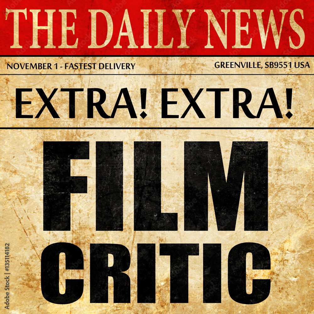 Illustrazione Stock film critic, newspaper article text | Adobe Stock