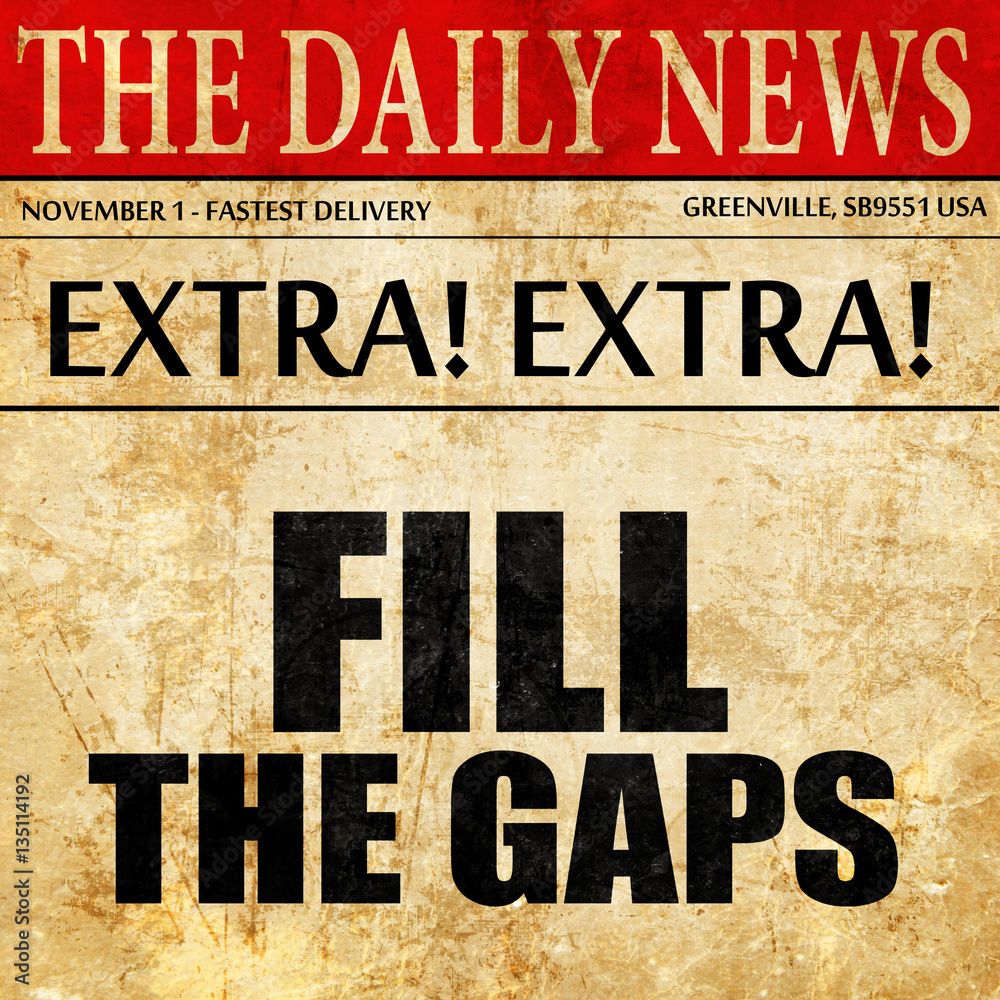 fill the gaps, newspaper article text Stock Illustration | Adobe Stock