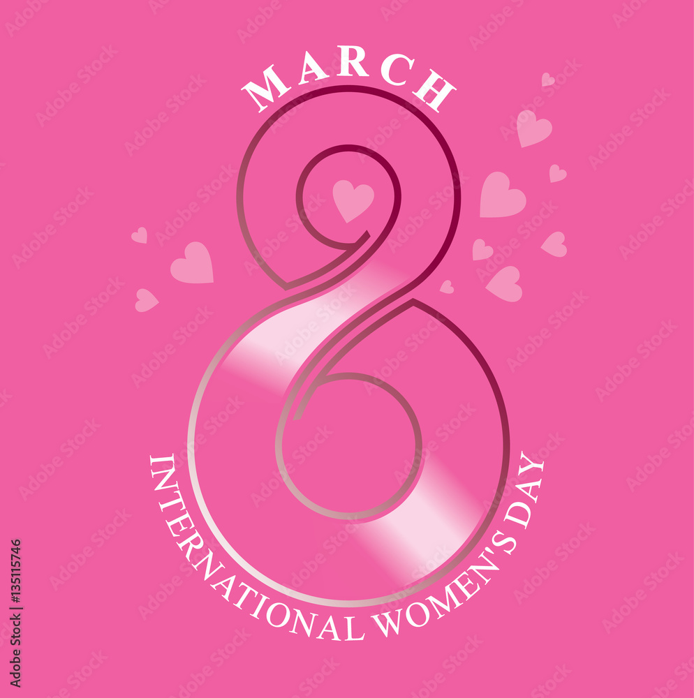 March 8. Background template for International Women's Day. Stock ...