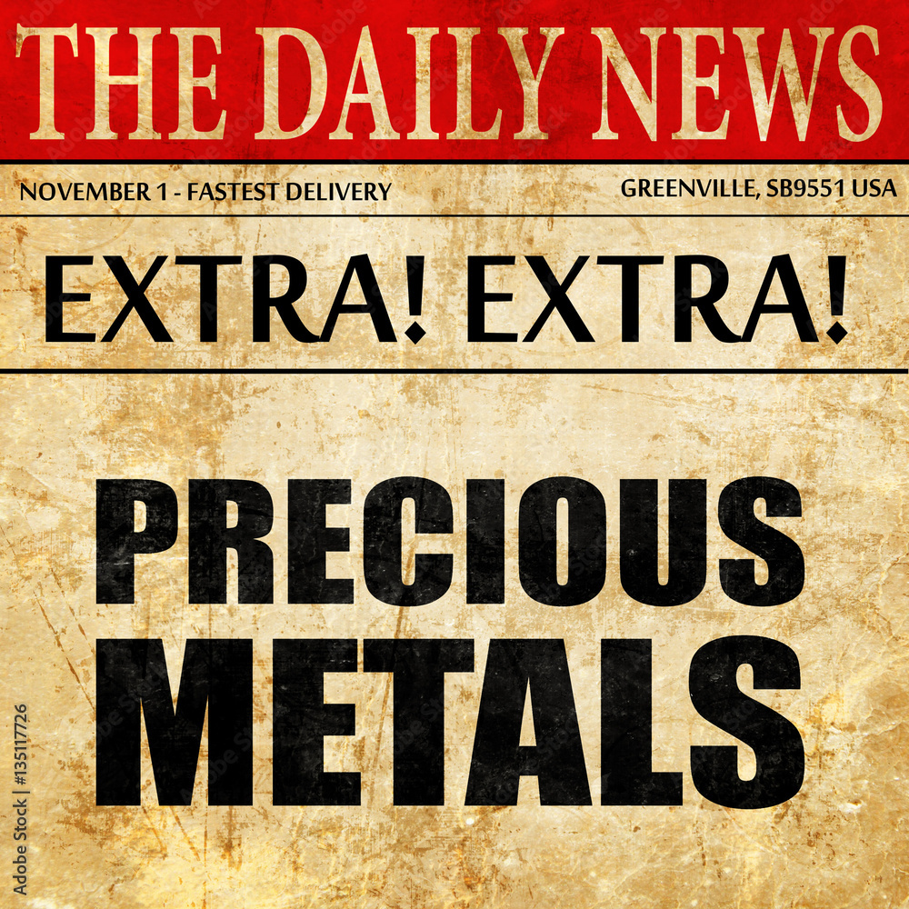 precious metals, newspaper article text Stock Illustration | Adobe Stock