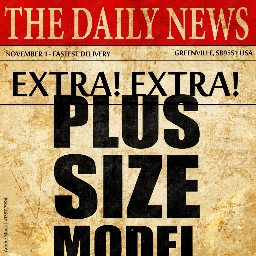 plus size model, newspaper article text Stock Illustration | Adobe Stock