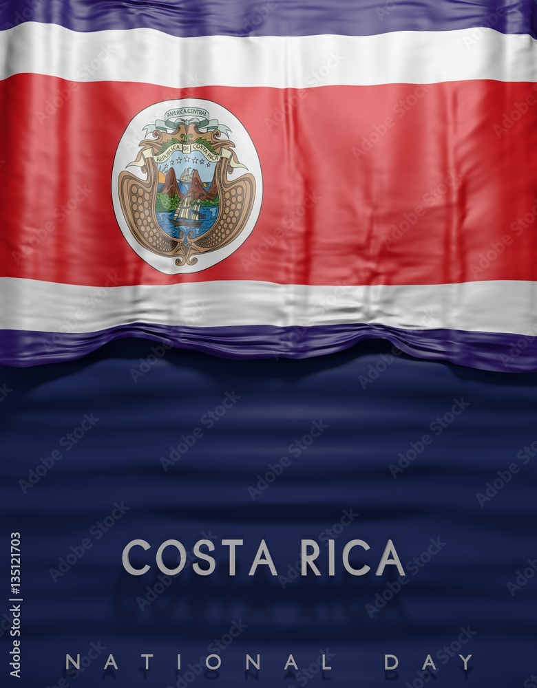 flag Costa Rica render, Costa Rican Flag (3D render) Stock Illustration ...