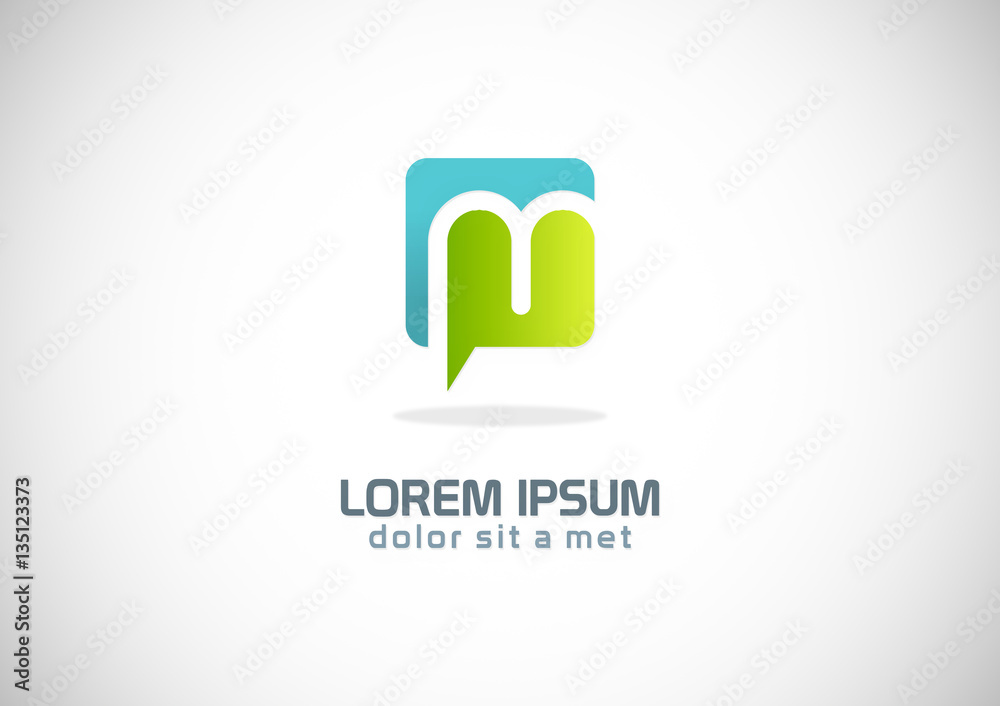 letter m talk bubble logo Stock Vector | Adobe Stock