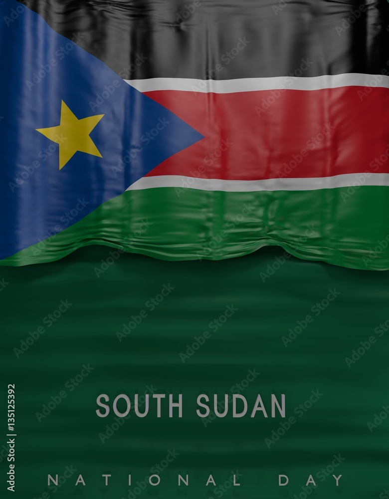 Flag South Sudanese Colors, South Sudan Flag (3D Render) Stock ...