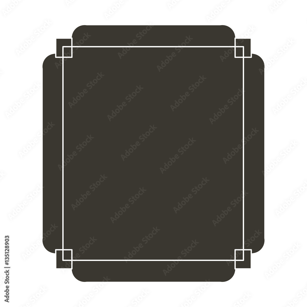 black silhouette rectangle heraldic decorative frame vector ...