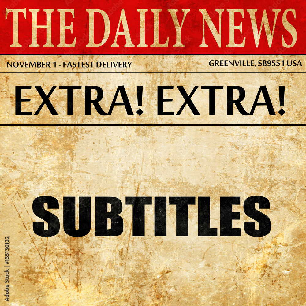 subtitles, newspaper article text Illustration Stock | Adobe Stock