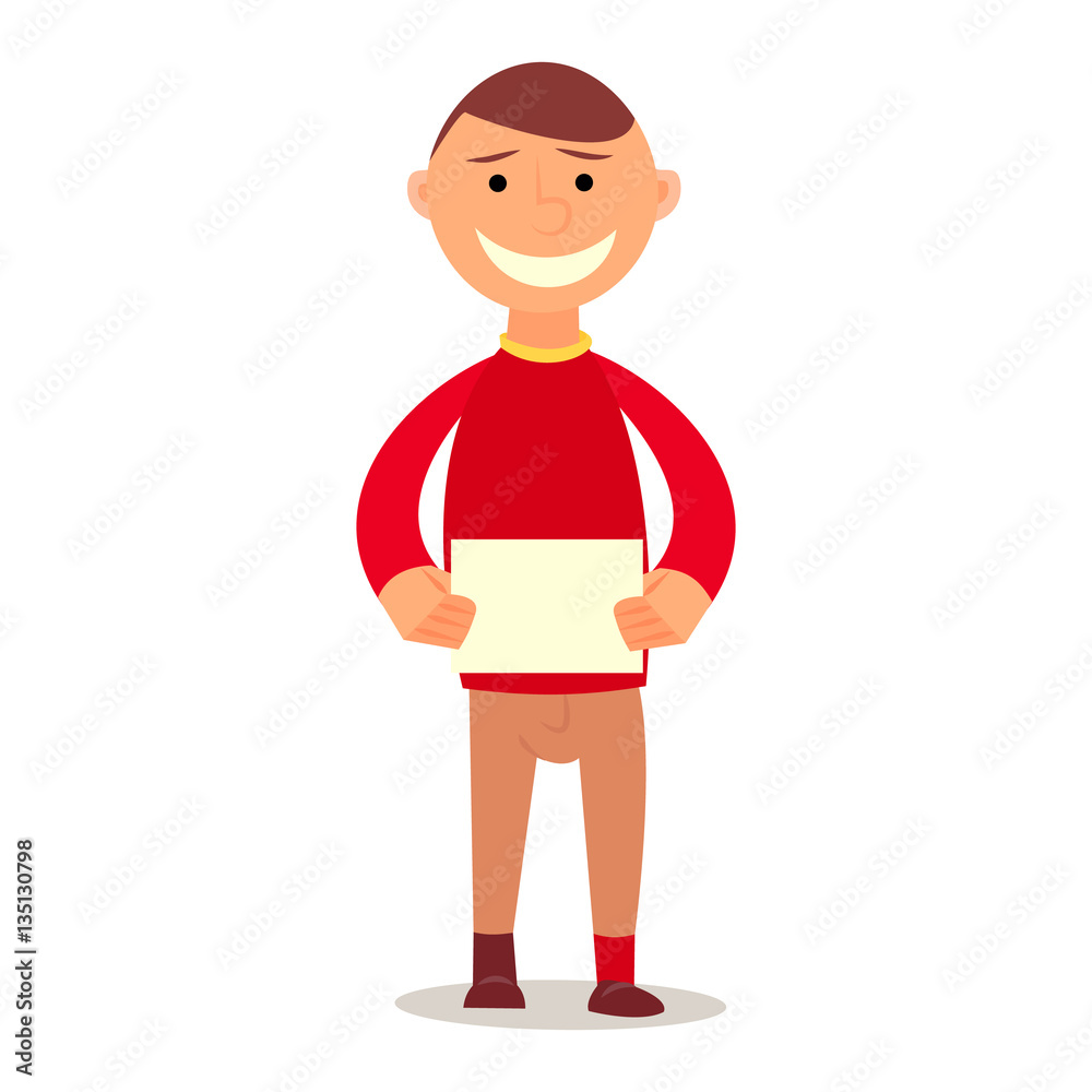 Student Kid isolated on white background in cartoon style Stock ...