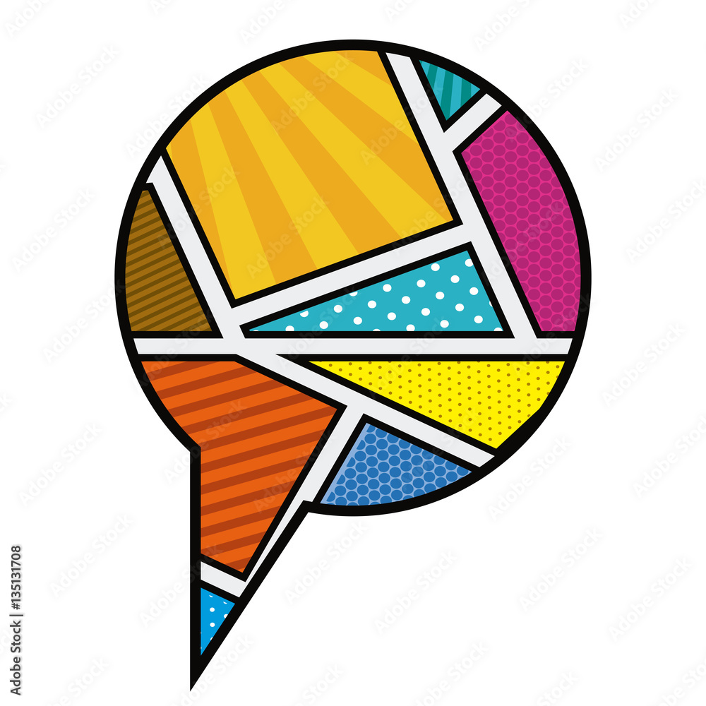 circular callout for dialogue in pop art vector illustration Stock ...