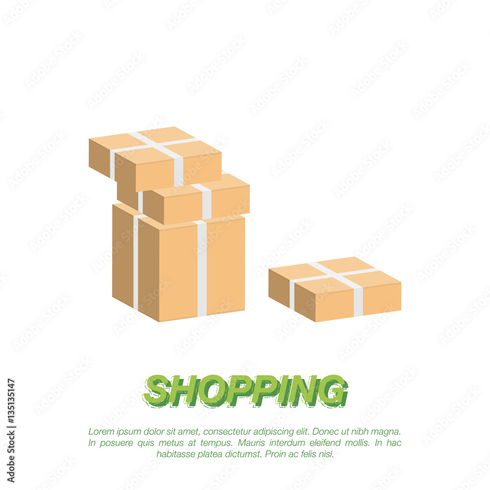 Boxes for delivery on a white background. Flat vector illustration EPS ...