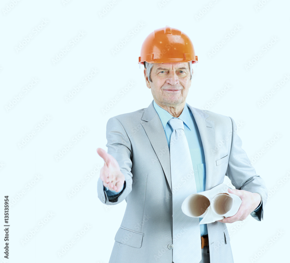 good engineer keeps the work plans and holds out his hand for a ...