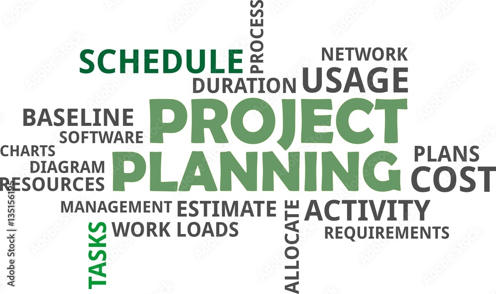 word cloud - project planning Stock Vector | Adobe Stock