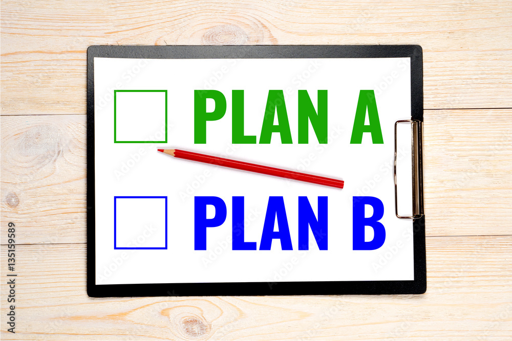 plan a plan b choice concept, select from two options Stock-Foto ...