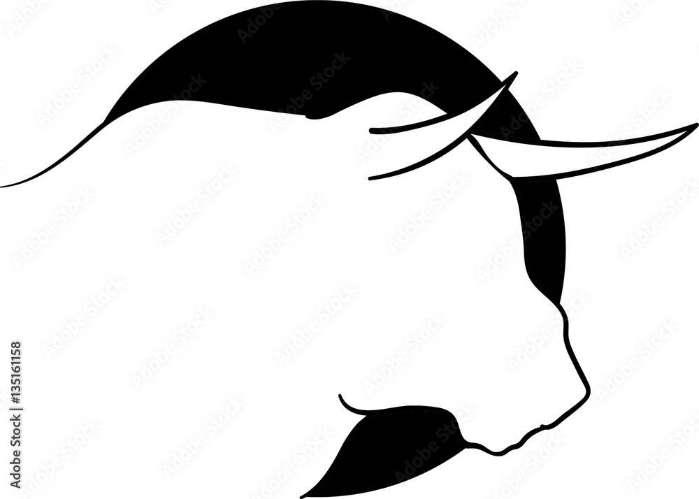 Bull head vector silhouette Stock Vector | Adobe Stock