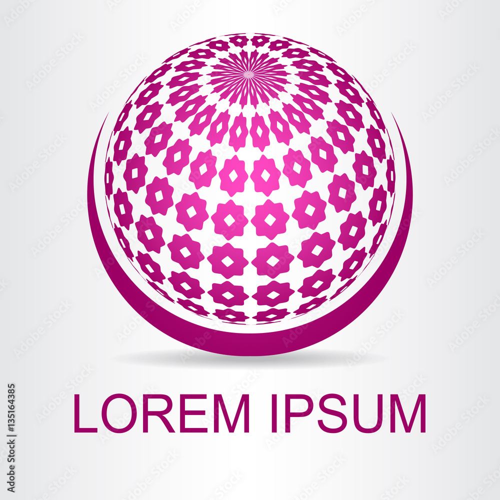 Logo stylized spherical surface with abstract shapes Stock Vector ...