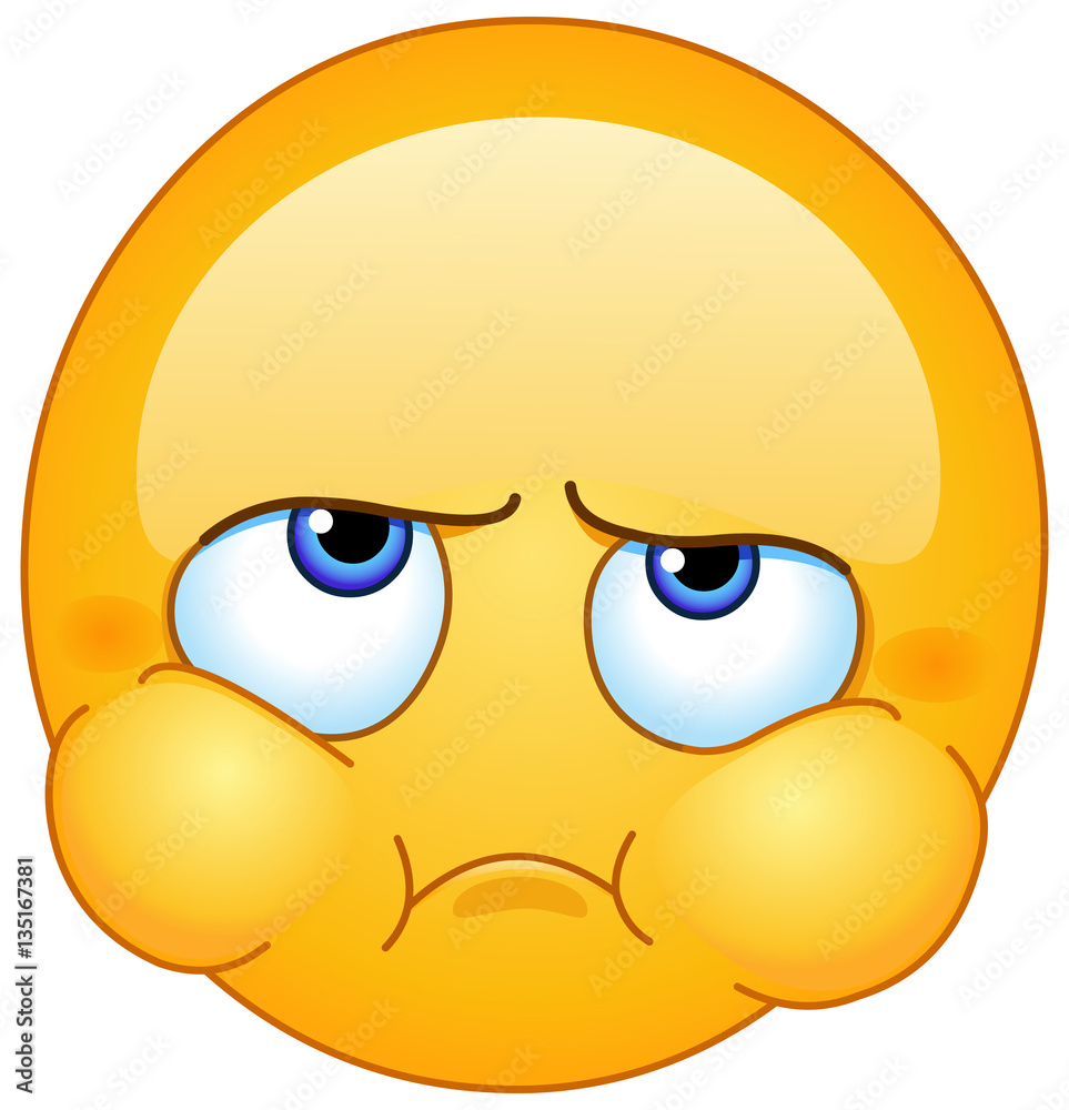 Puffed out cheeks emoticon Stock Vector | Adobe Stock