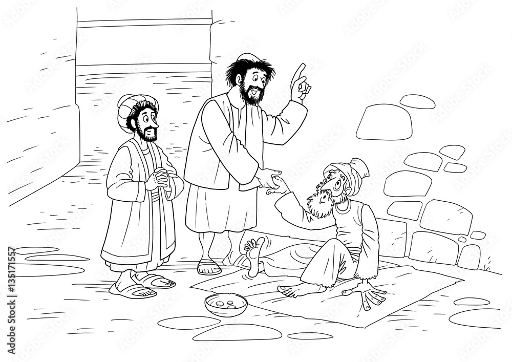 Christ's disciples Peter and John heal a paralyzed near the temple ...