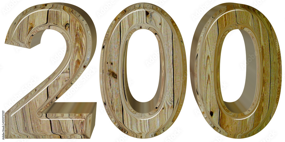 Numeral 200, two hundred, isolated on white background, 3d rende Stock ...