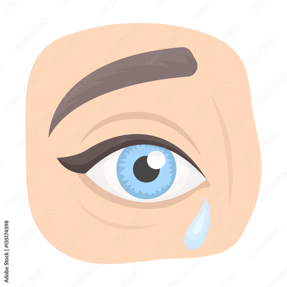 Weepping icon in cartoon style isolated on white background. Funeral ...