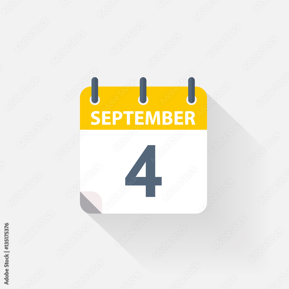 4 september calendar icon Stock-Vektorgrafik | Adobe Stock