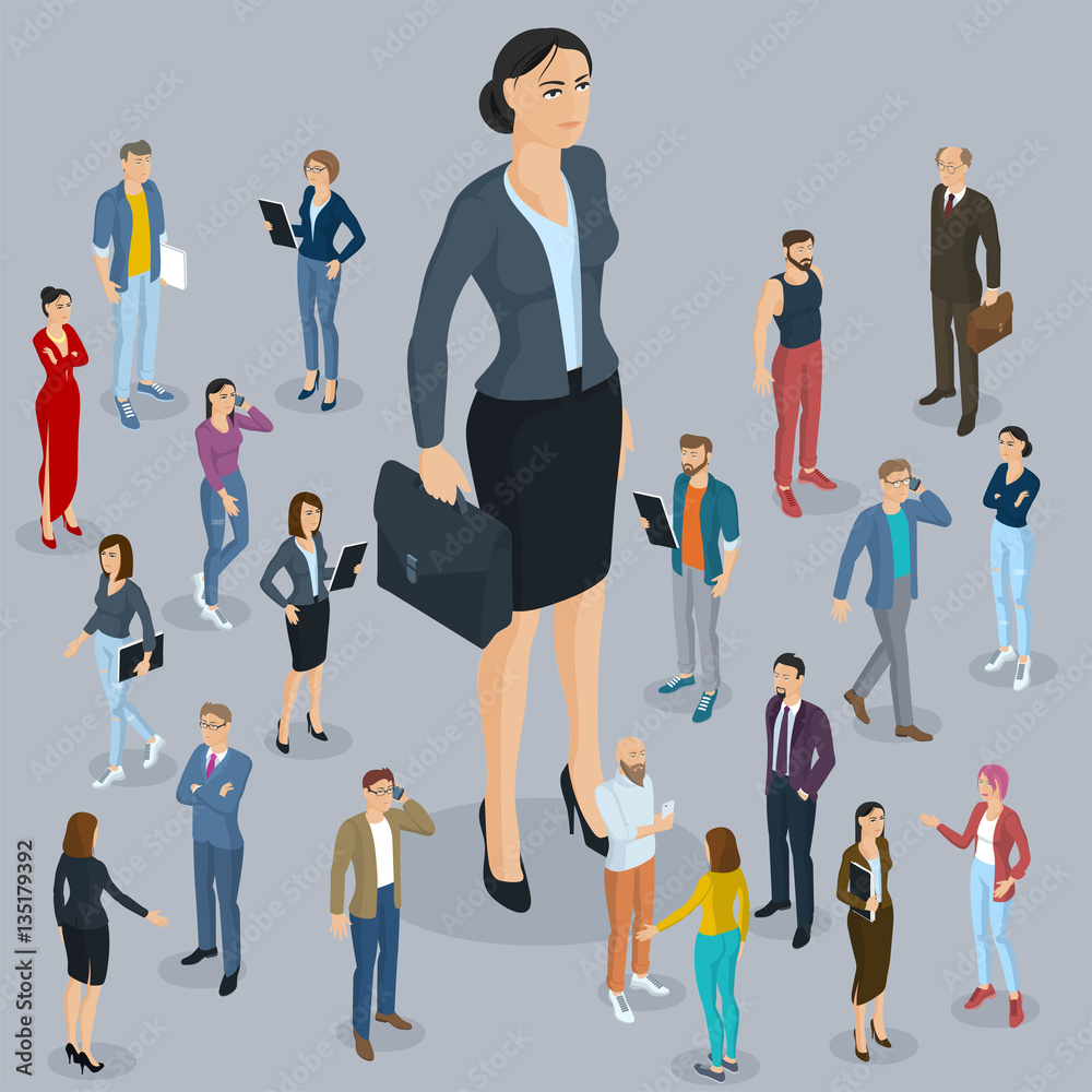 Isometric people vector set. Stock Vector | Adobe Stock