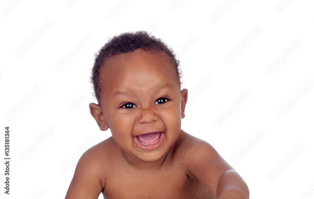Funny and happy african baby Stock Photo | Adobe Stock