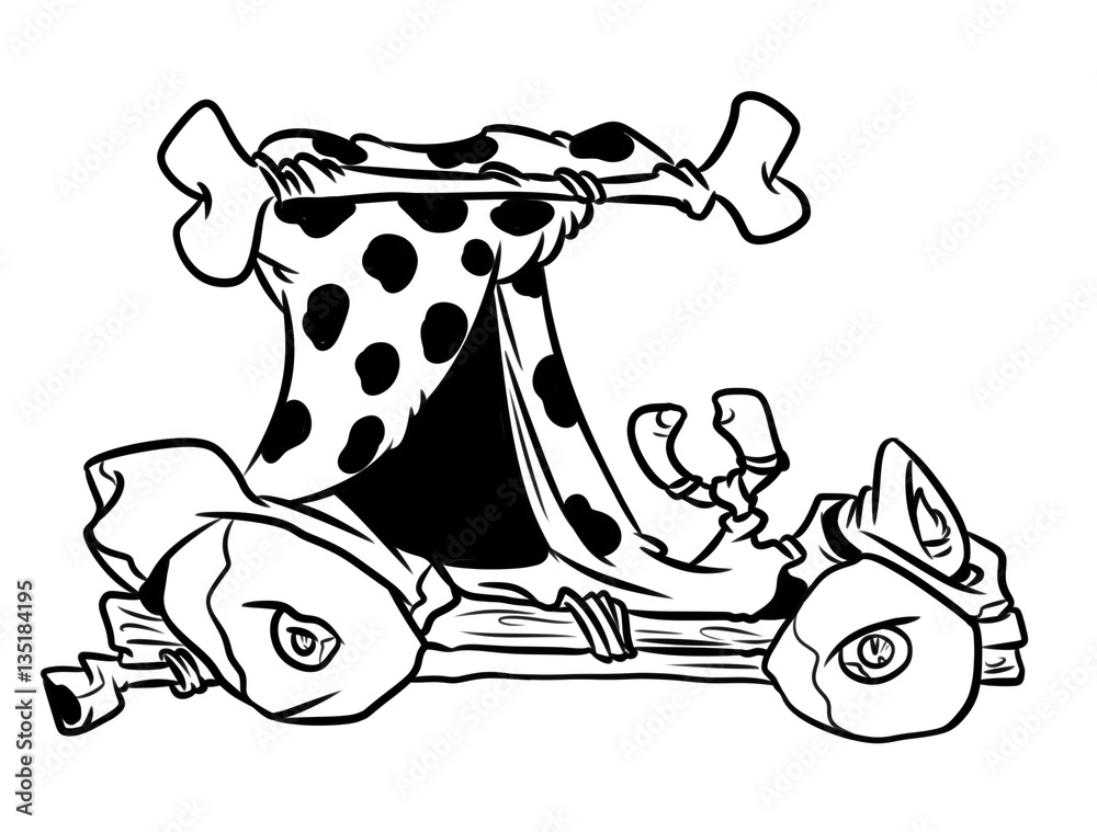 Stone Age retro car coloring page cartoon Illustrations Stock ...