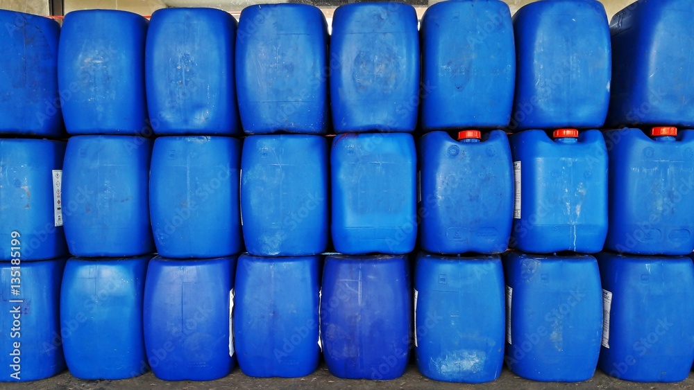 Gallon blue are arranged in an orderly manner,gallon background Stock ...