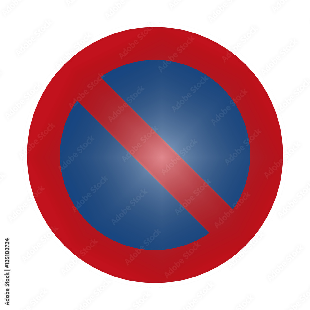 Verkehrszeichen Eingeschränktes Halteverbot Stock Illustration | Adobe ...