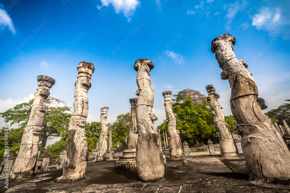 The polonnaruwa watadagaya ancient ruins in Sri Lanka Stock Photo ...