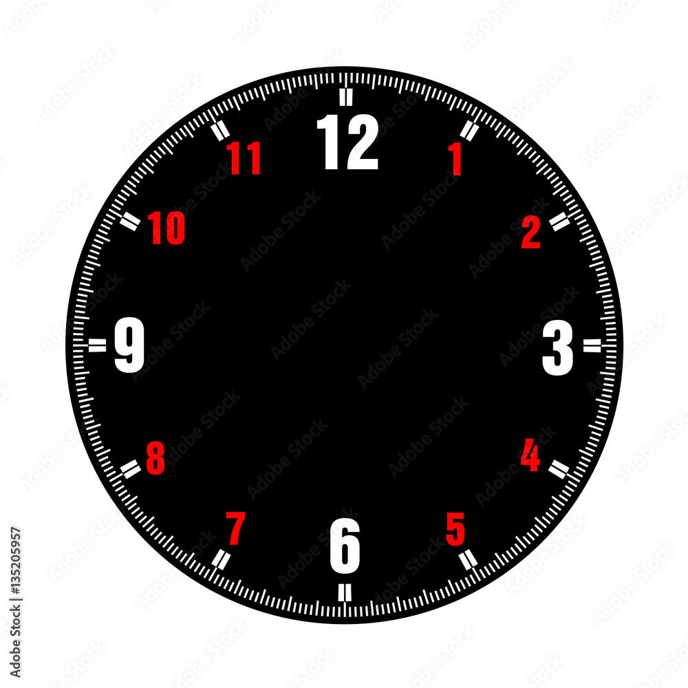 black clock face blank isolated on white Stock Illustration | Adobe Stock