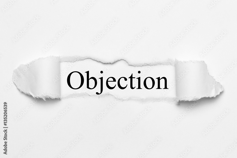 Objection on white torn paper Stock Photo | Adobe Stock