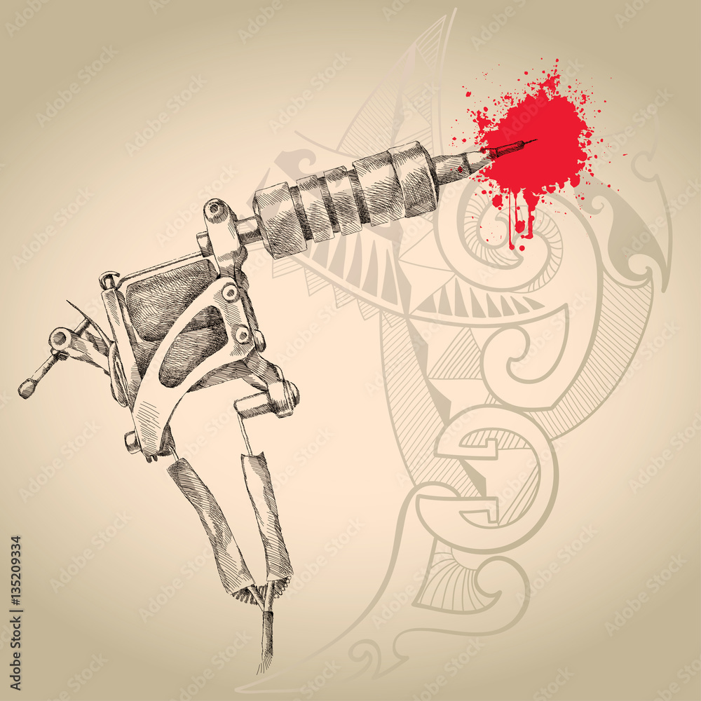 Tattoo Machine Drawing Designs