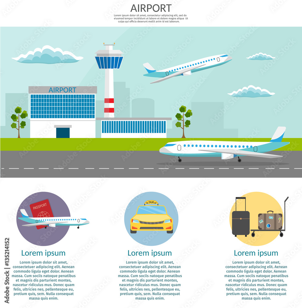 Airport passenger terminal and waiting room. International arrival and ...
