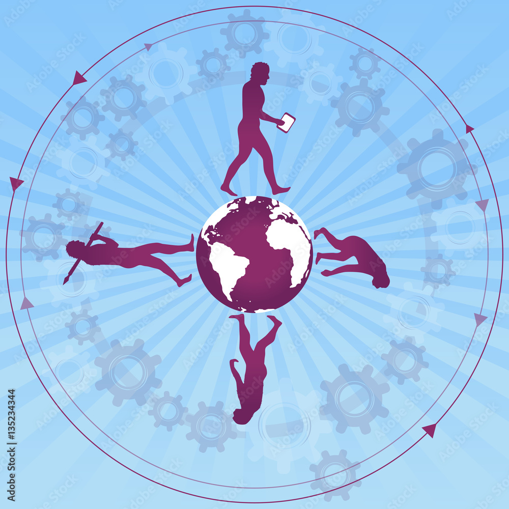 Poster Human evolution into modern / digital world – Wall Art | UkPosters
