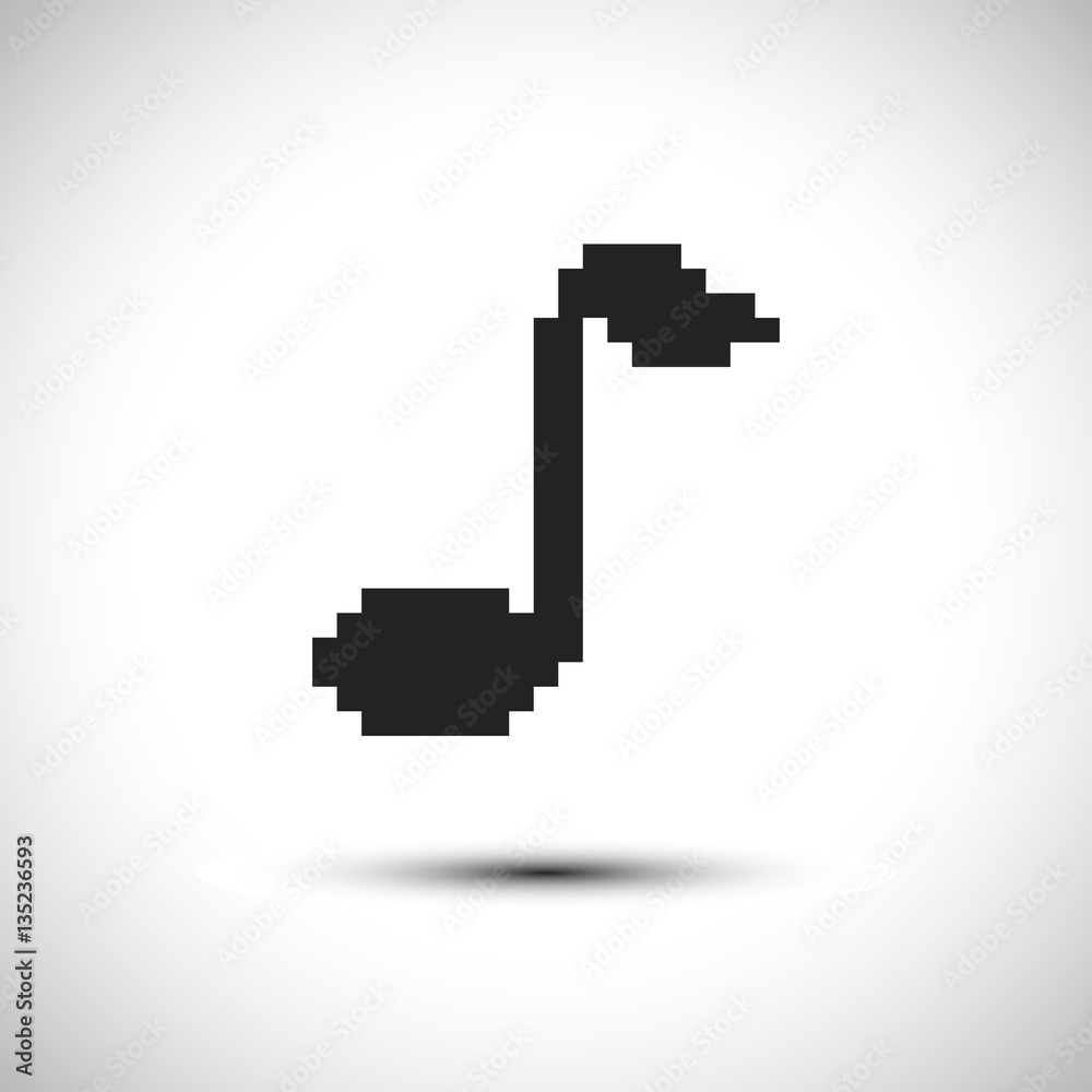 Pixel Vector Music Note Icon. Music Note sign. Vector Icon Illustration ...