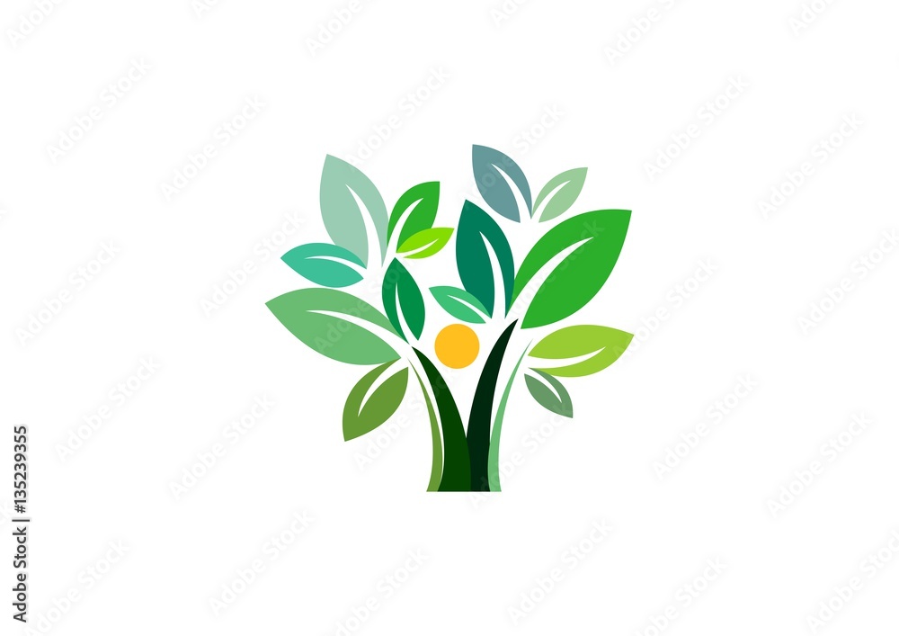 Vettoriale Stock tree, people, logo, wellness tree nature symbol icon ...