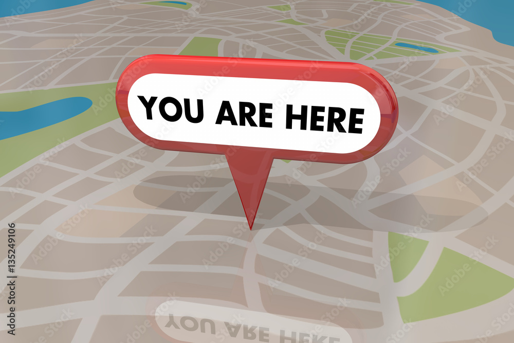 You are Here Map Pin Location Navigation 3d Illustration Stock Photo ...