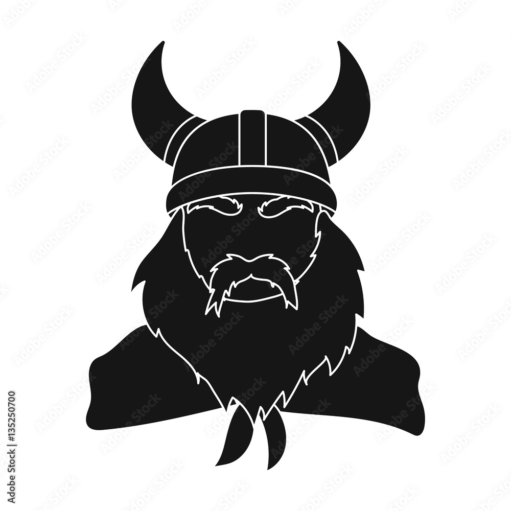 Viking icon in black style isolated on white background. Vikings symbol ...