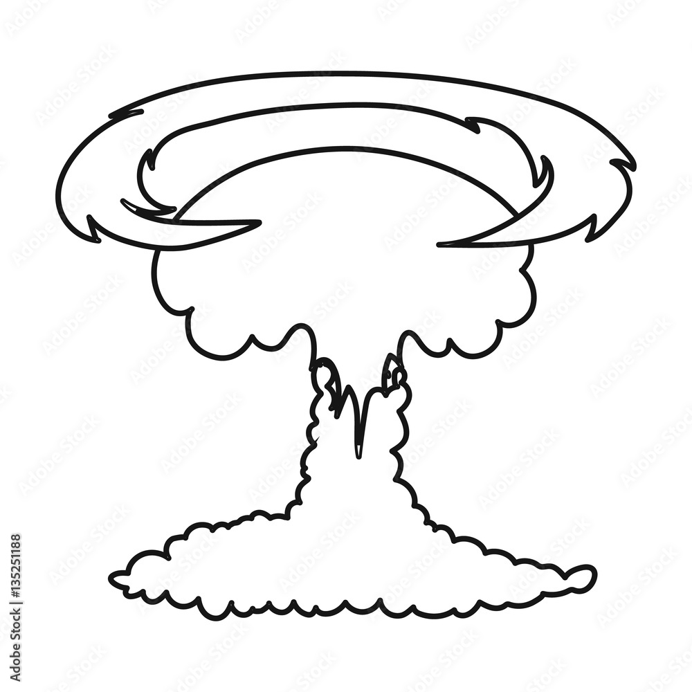 Vettoriale Stock Nuclear explosion icon in outline style isolated on ...