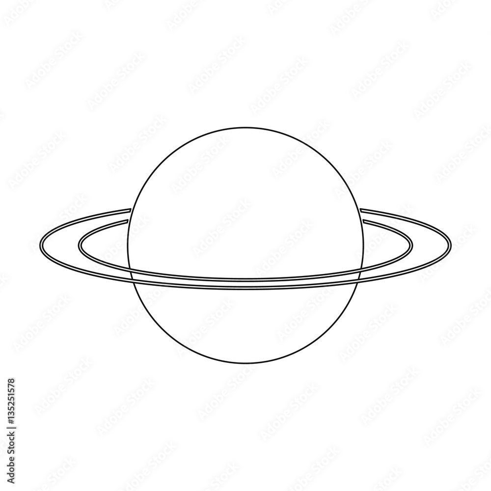 Uranus icon in outline style isolated on white background. Planets ...