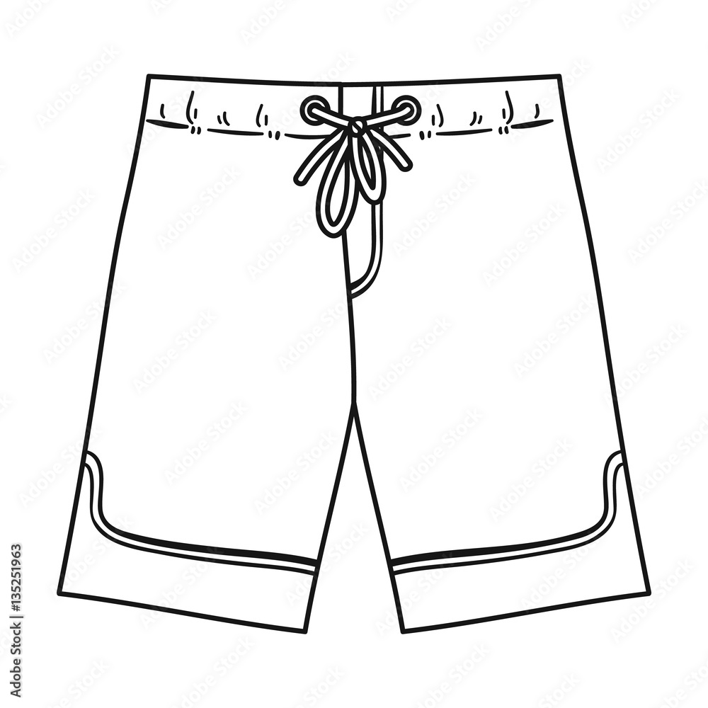 Swimming trunks icon in outline style isolated on white background ...