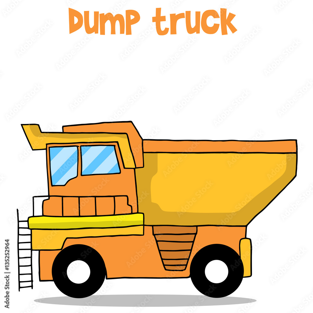 Dump truck cartoon vector art Stock Vector | Adobe Stock