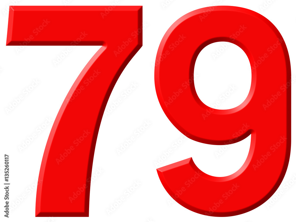 Numeral 79, seventy nine, isolated on white background, 3d rende Stock ...