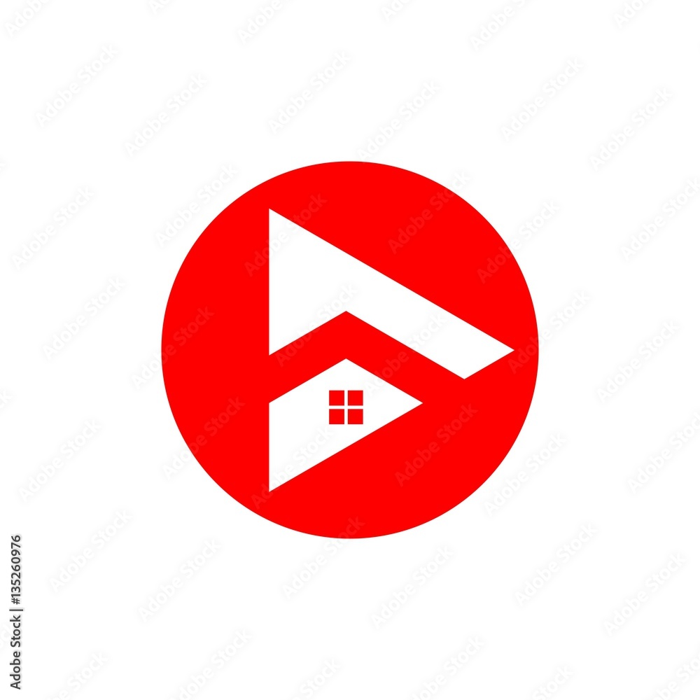 House Roof and Window on Triangle Shape Logo Vector Stock Vector ...