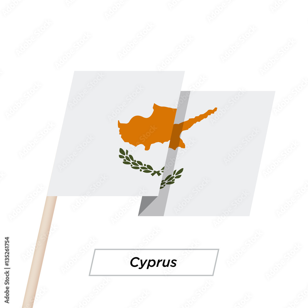Cyprus Ribbon Waving Flag Isolated on White. Vector Illustration. Stock ...
