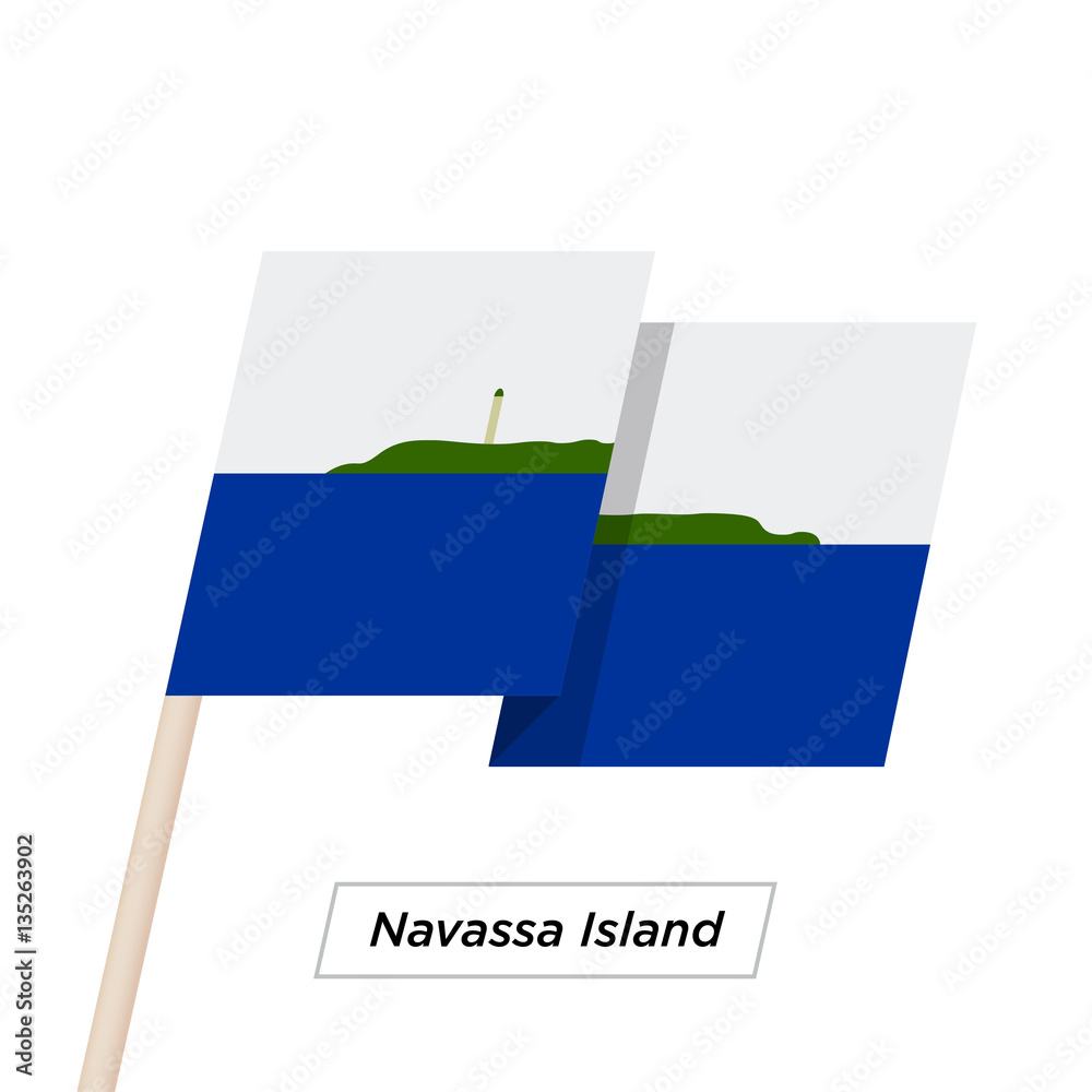Navassa Island Ribbon Waving Flag Isolated on White. Vector ...