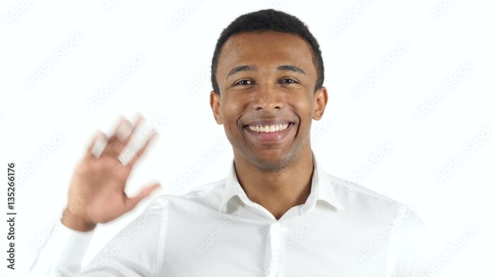 Hello Gesture by Black Man, Waving Hand Stock Video | Adobe Stock