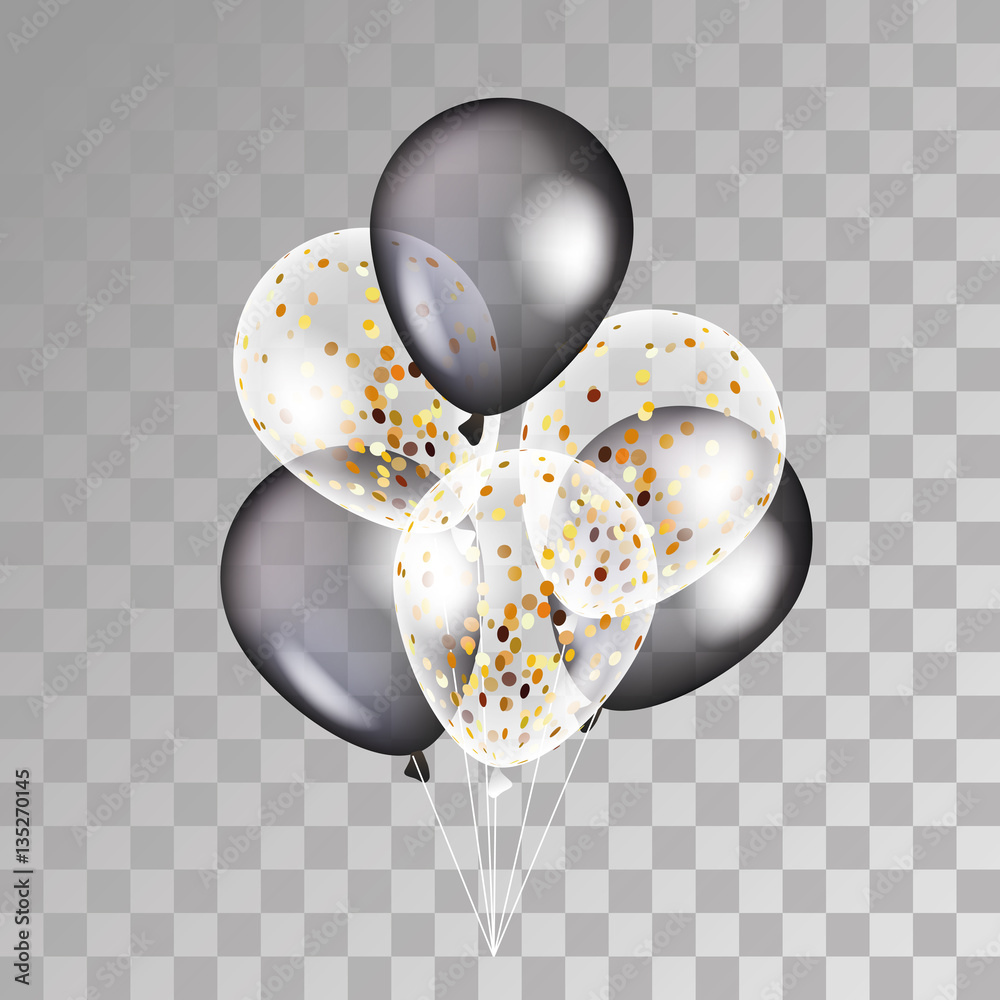 Gold transparent balloons on background. Stock Vector | Adobe Stock