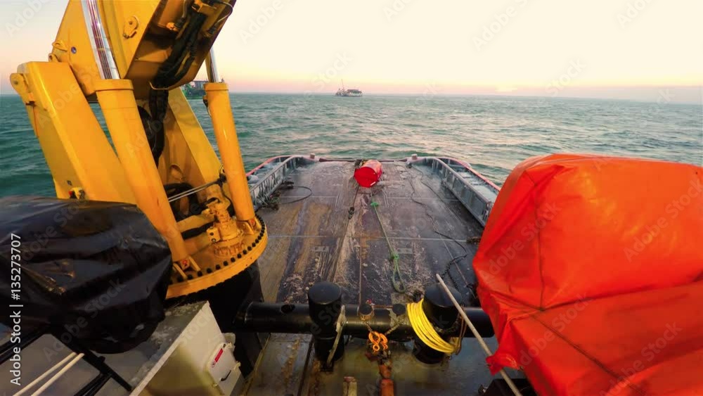 Deck of Anchor Handling Tug Boat AHTS Stock ビデオ | Adobe Stock